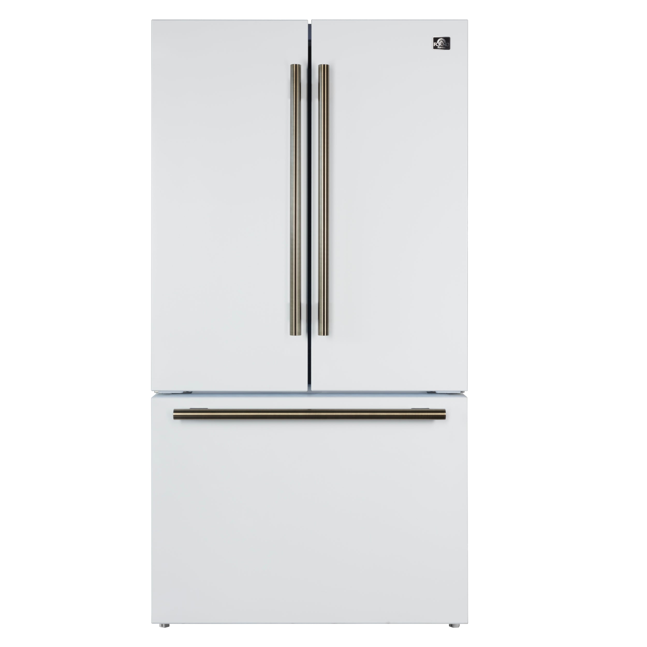 Forno Rivello 36 Inch French Door Refrigerator in White with Antique B ...